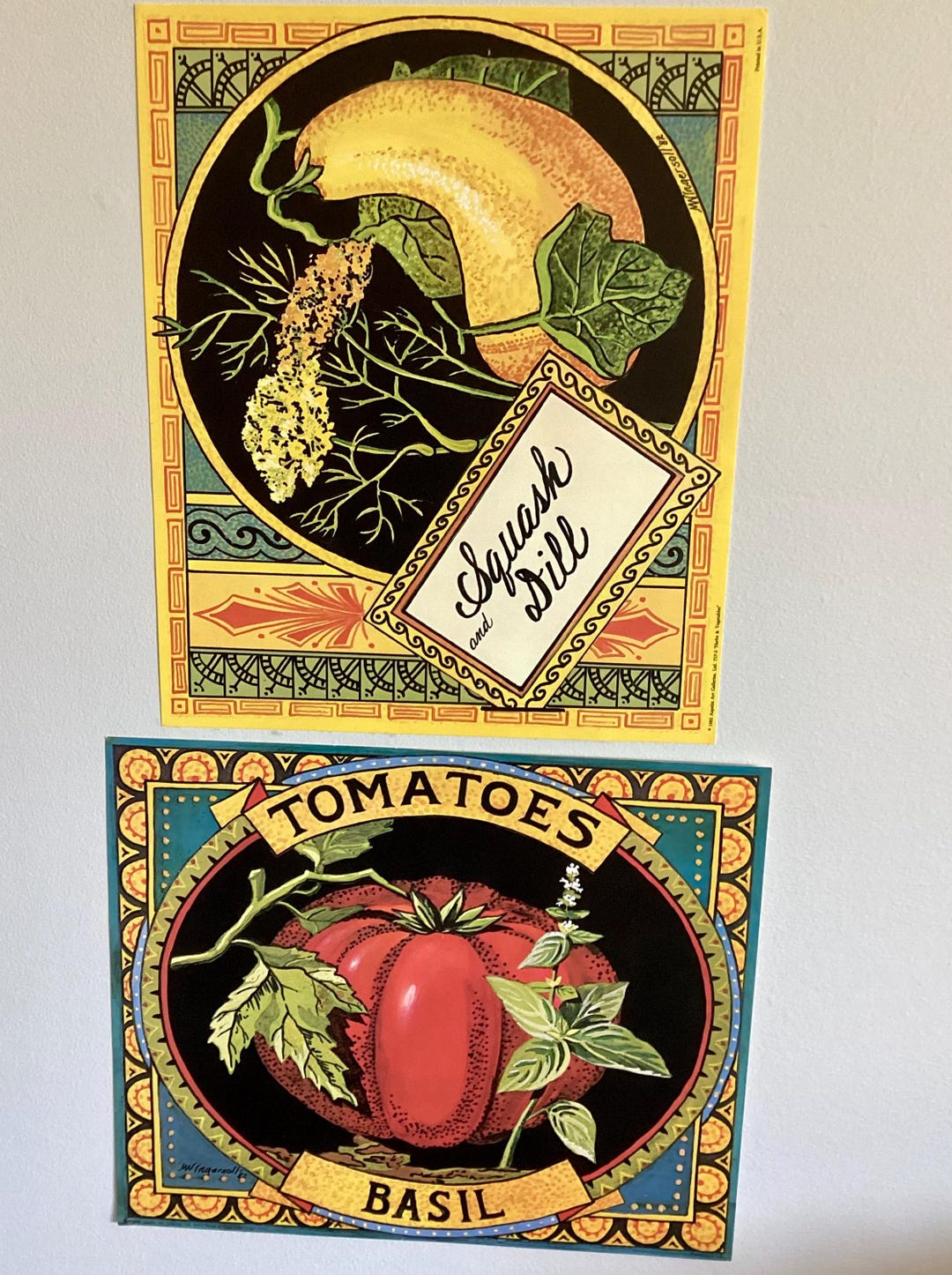 Vintage 1982 Aspelin Art Galleries, Ltd. Herbs & Vegetable Prints Set of 2 by MW Ingersoll - Etsy