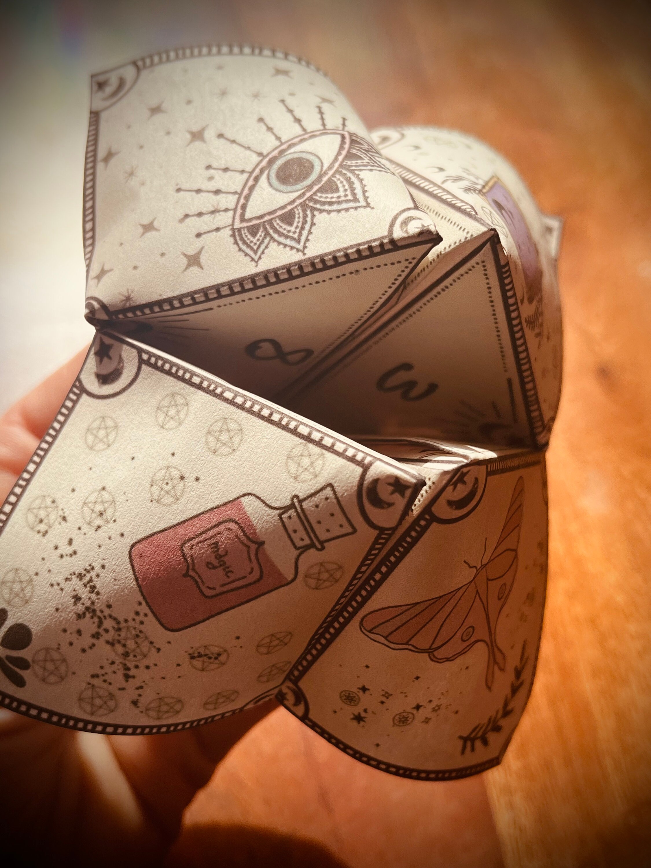 Printable Cootie Catcher, Divination Tool Witch With Instructions, Heaven and Hell - Etsy