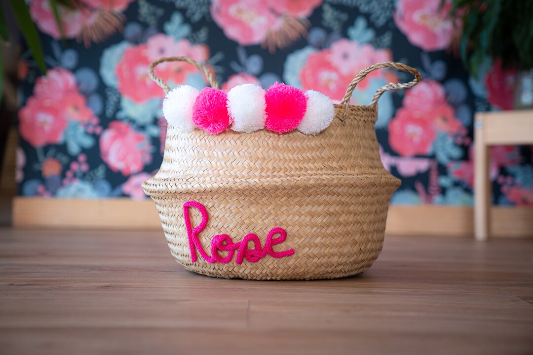 Thai Basket WITH 5 POMPONS to Personalize - Etsy