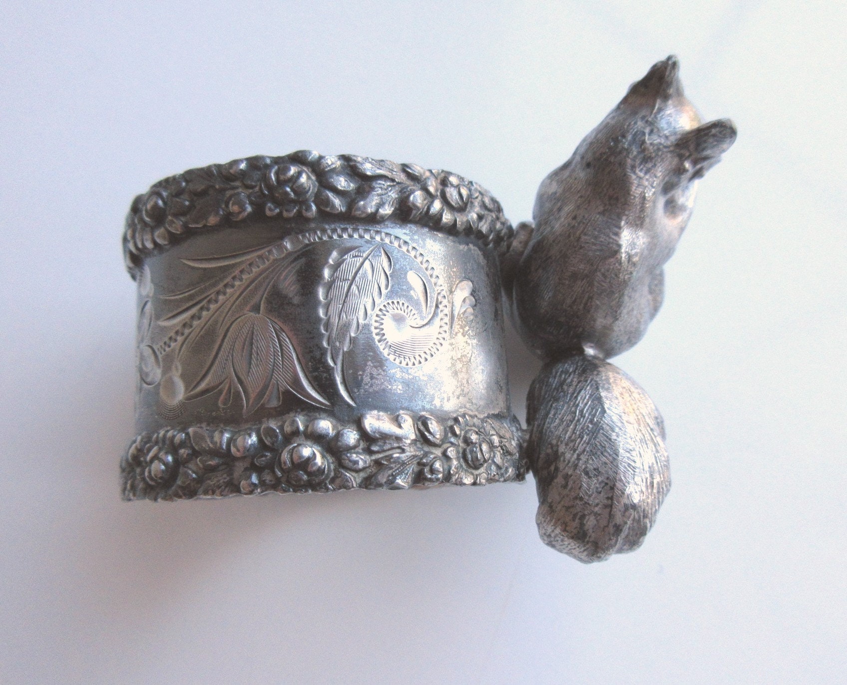 Victorian Silver Plate Squirrel Napkin Ring Antique Repousse | Etsy