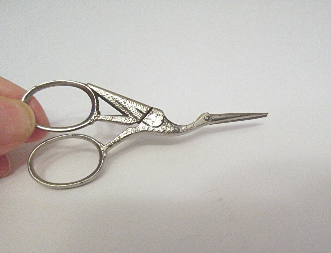 Antique Stork Scissors, Embroidery or Sewing Scissors, Marked griffon ...
