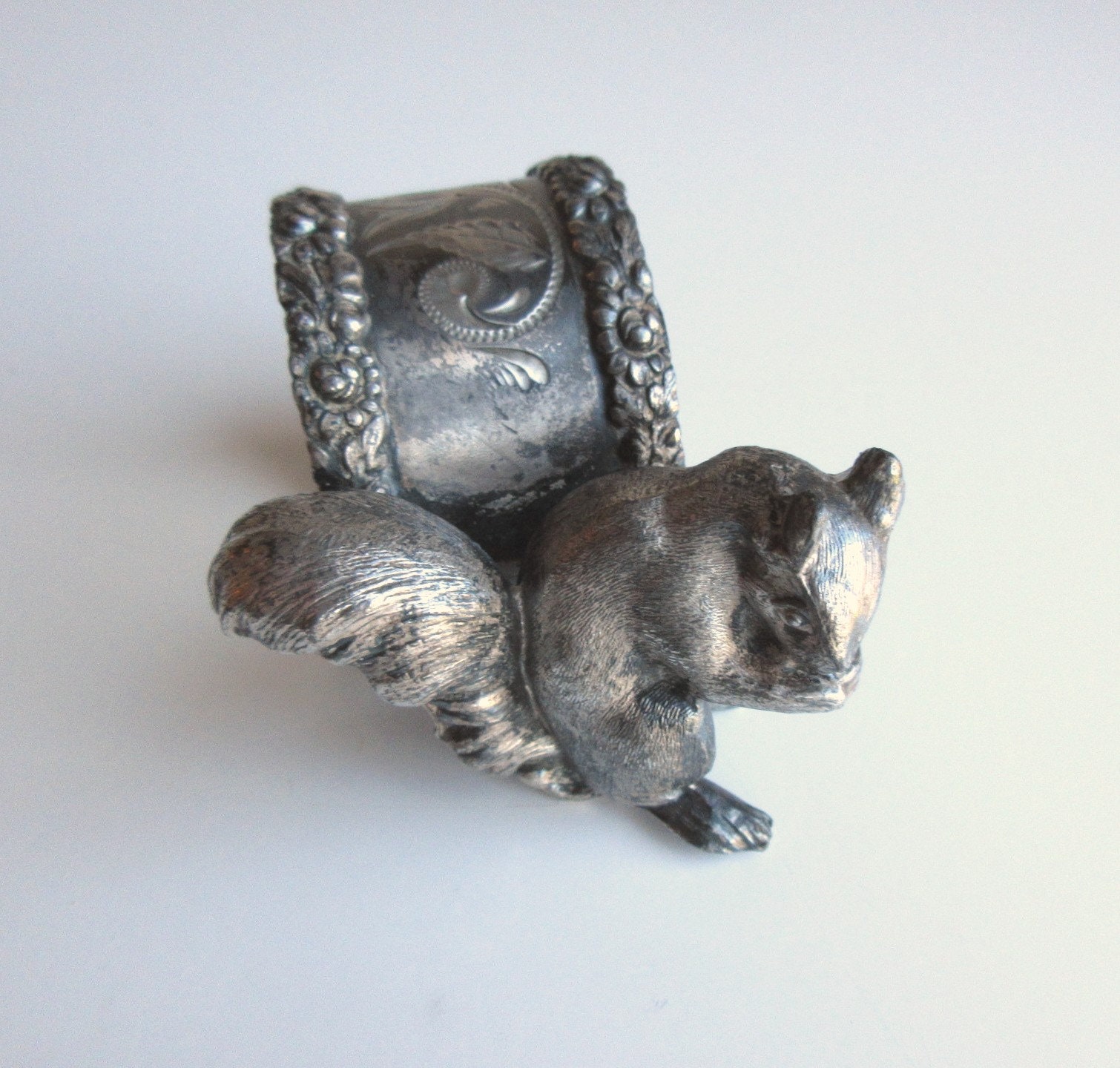 Victorian Silver Plate Squirrel Napkin Ring Antique Repousse | Etsy