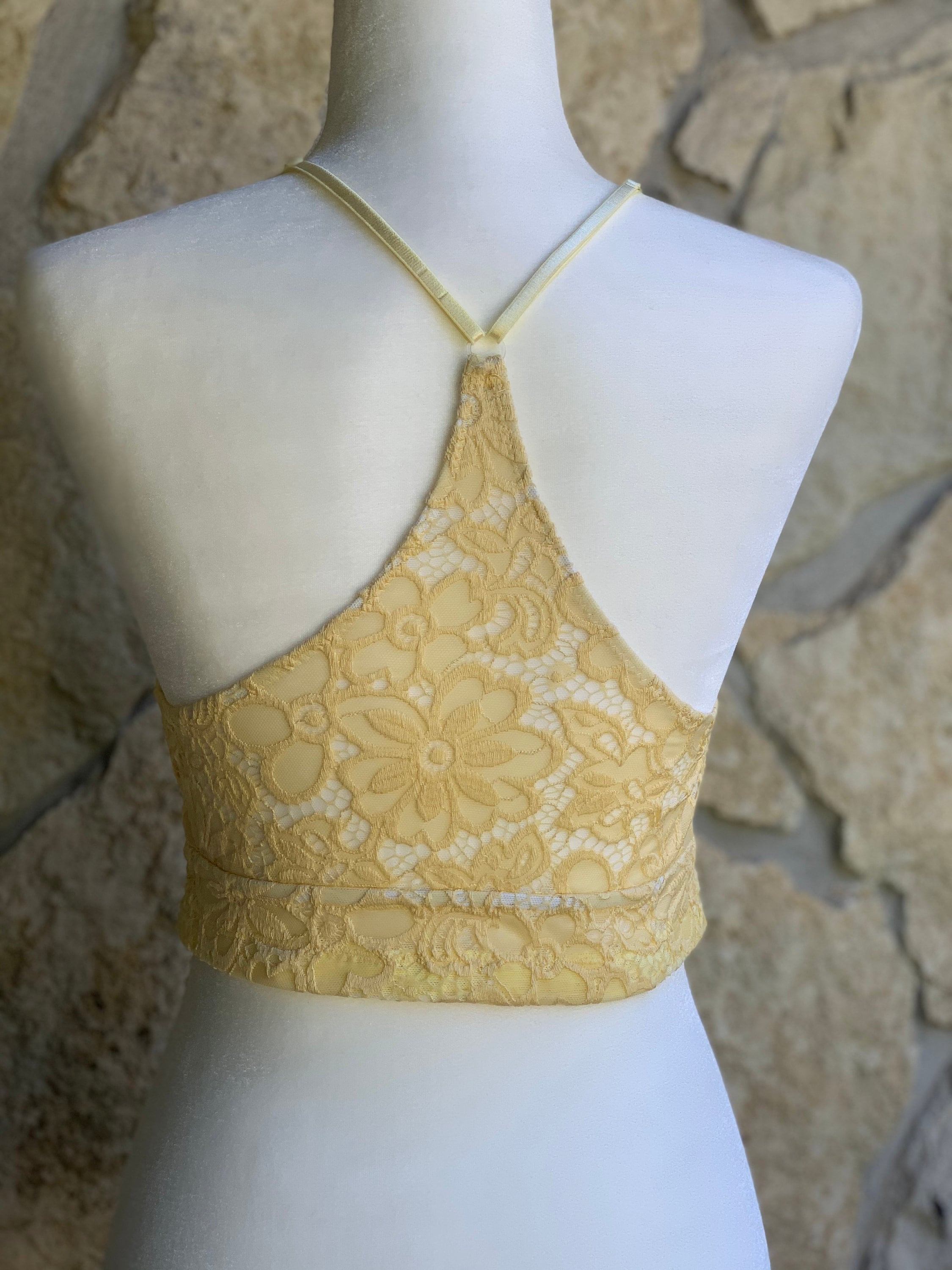 High Neck Lace Halter Bralette Etsy