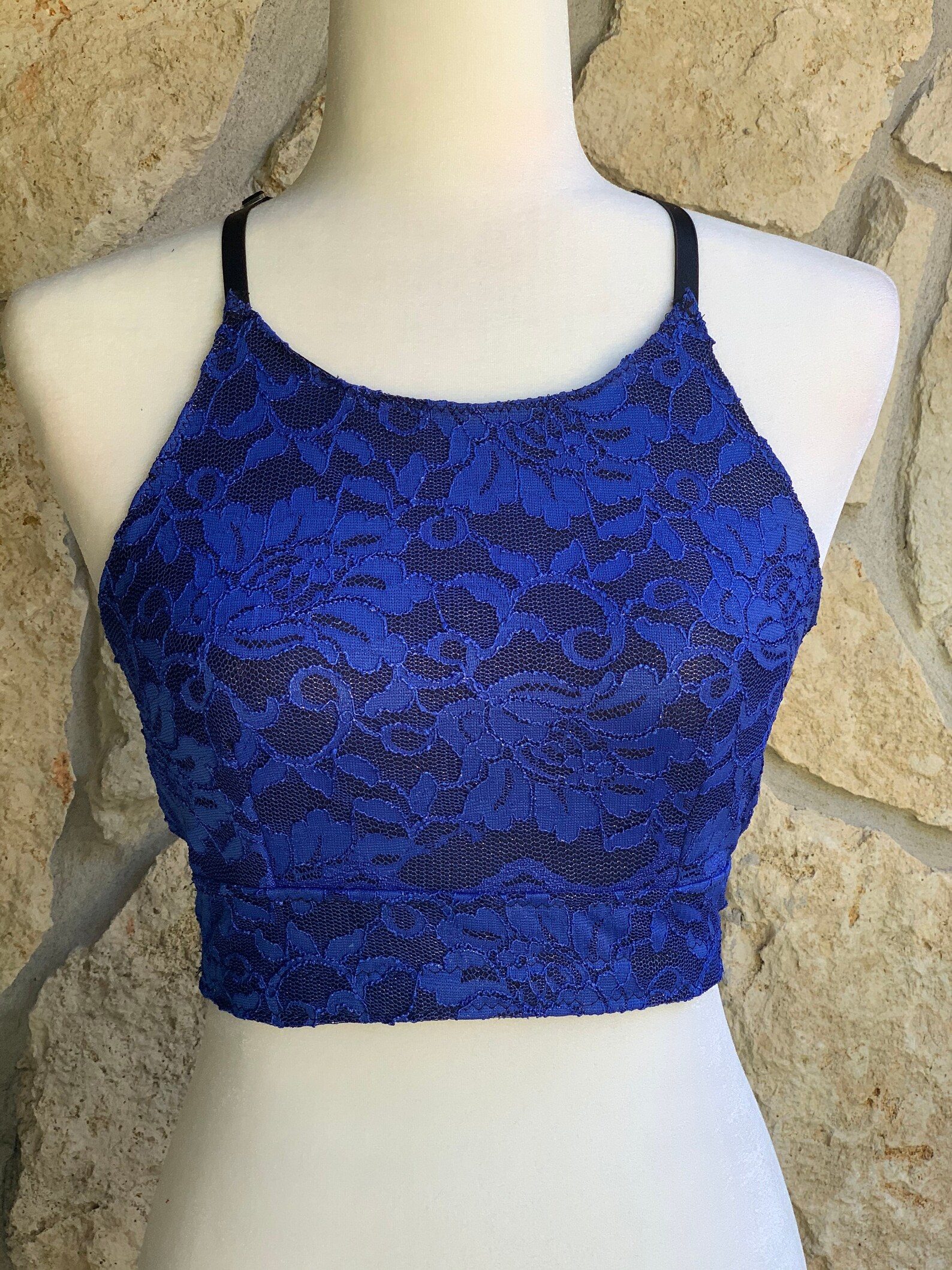 High Neck Lace Halter Bralette - Etsy