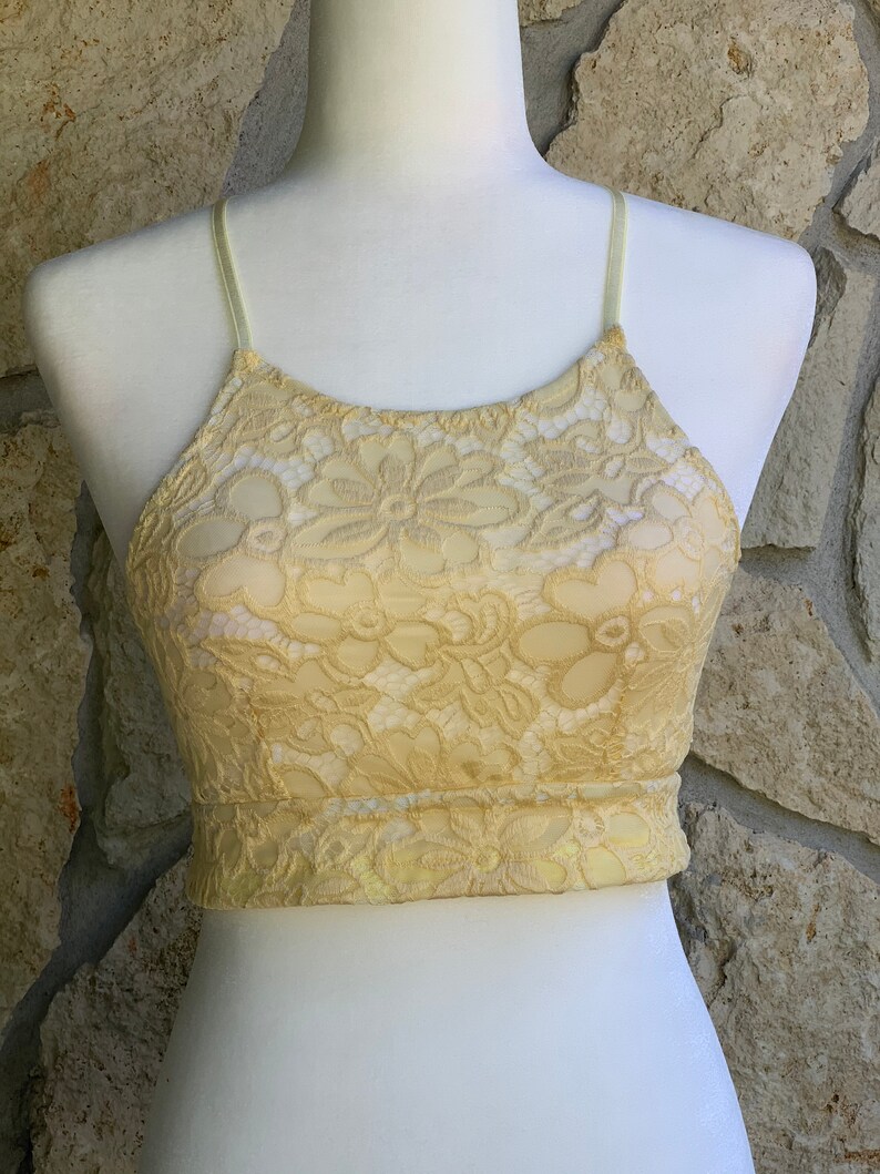 High Neck Lace Halter Bralette - Etsy