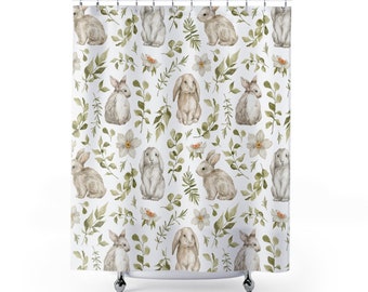 Rabbit Bunny Shower Curtain - Etsy
