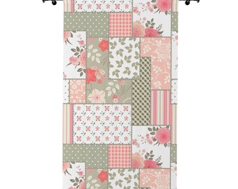 Pink Patchwork Curtains - Etsy