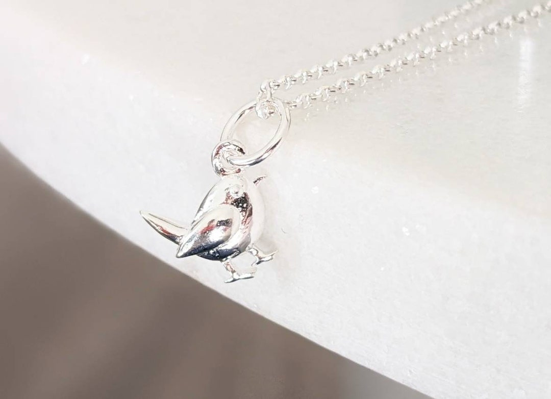 Sterling Silver Robin Birthstone Charm Necklace: Jewellery Gift for Her ...