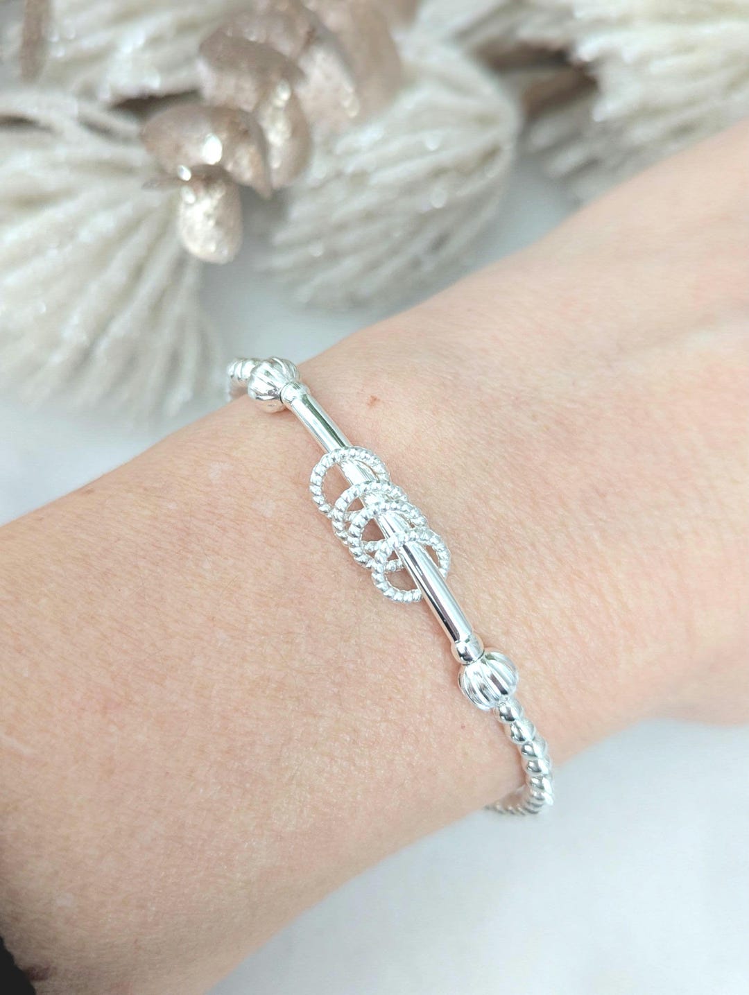 Milestone Birthday Bracelet: Silver Rings, Decade Gift - Etsy UK