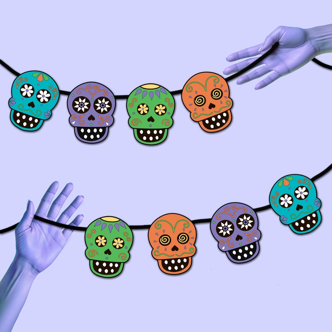 Halloween Banner Printable, Halloween Garland, Halloween Party, Skull ...