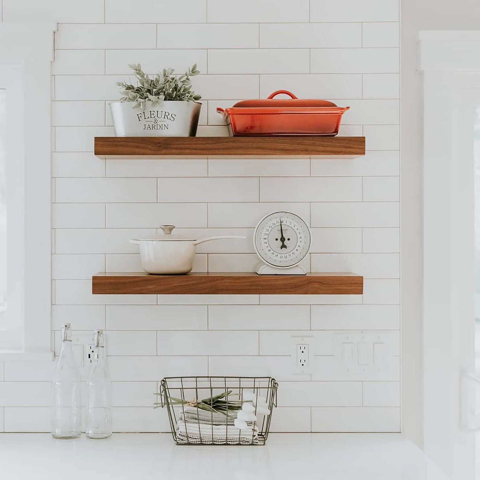 Open Shelving Kitchen Floating Shelves for Dishes Custom - Etsy