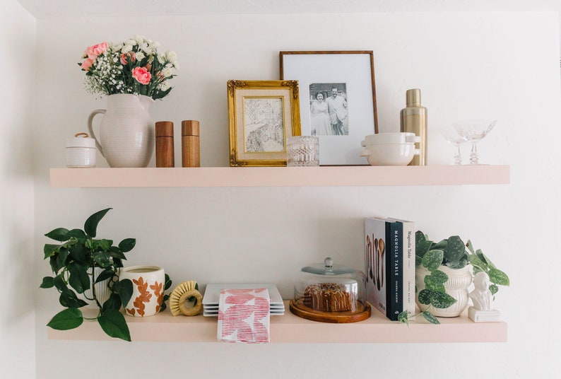 Pink Painted Floating Shelf Custom Length and Depth With - Etsy