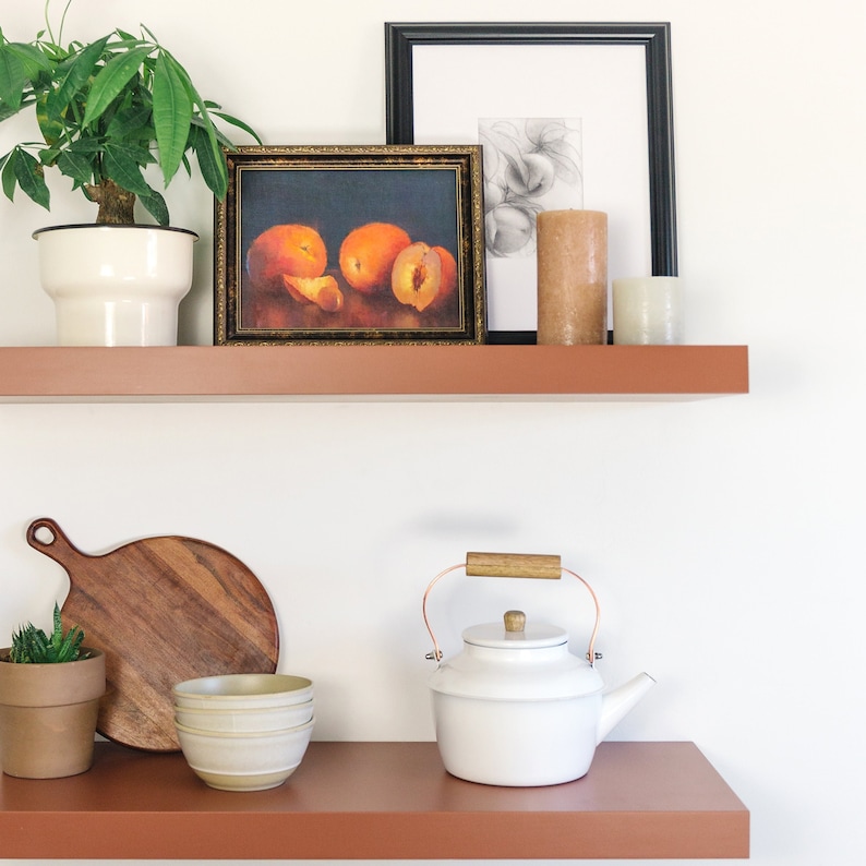 Rust Colored Painted Shelves Copper Kettle by Benjamin Moore - Etsy