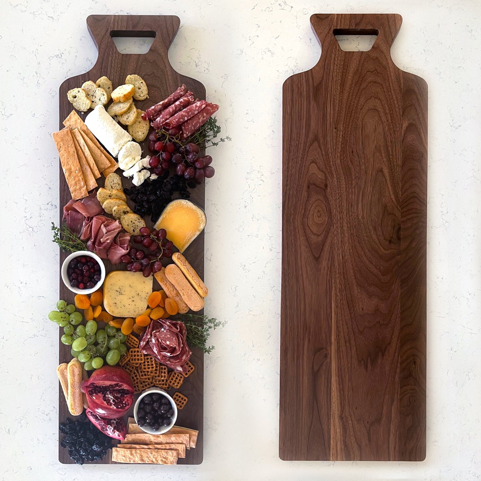 Large Charcuterie Board in Walnut Long Serving Tray Extra - Etsy