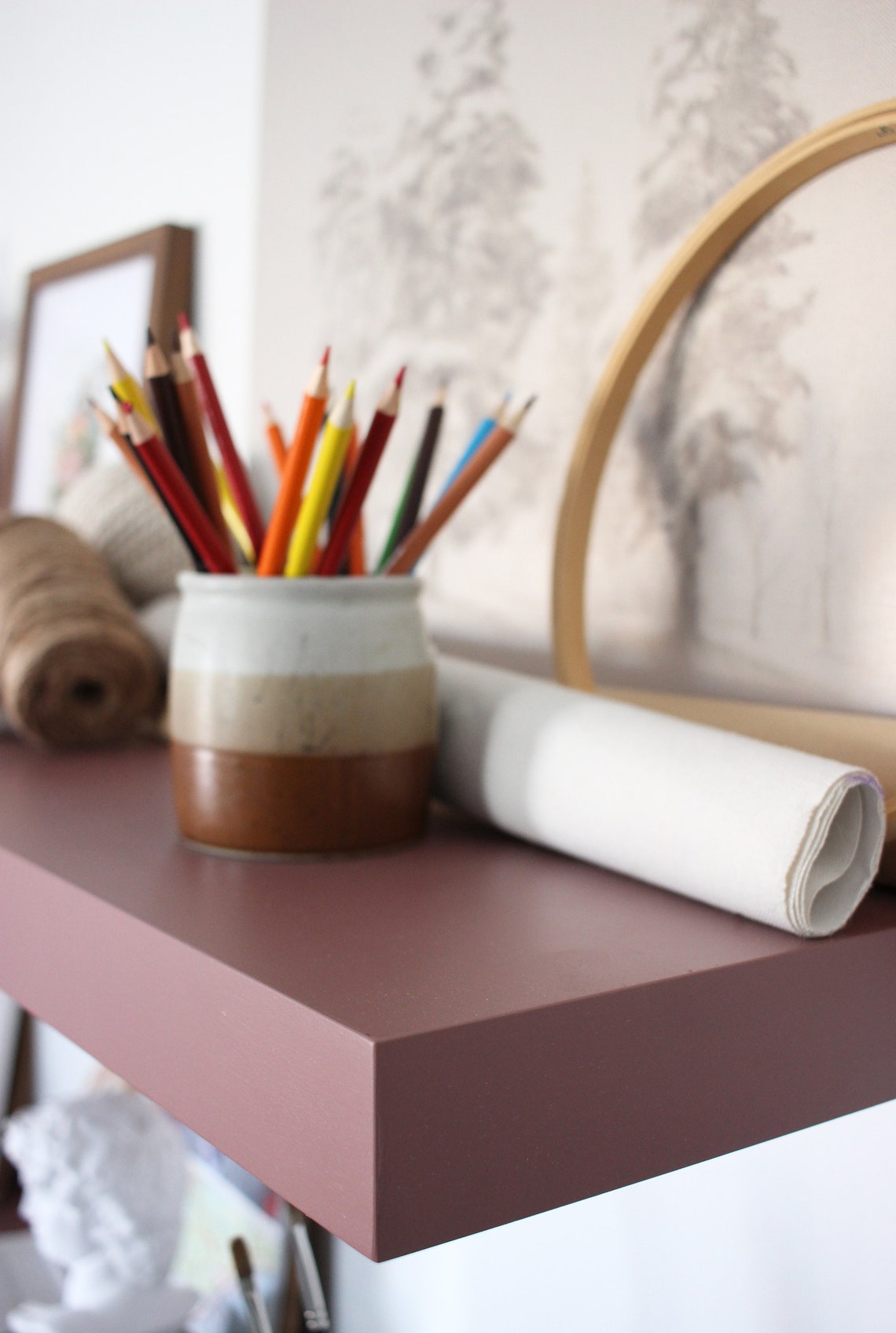 Mauve Floating Shelves Custom Floating Shelves With Hidden - Etsy