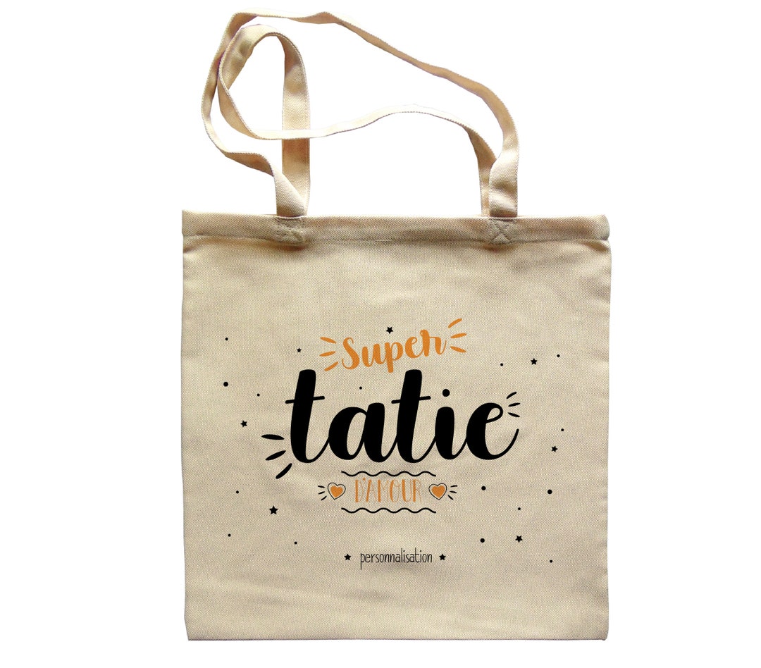 Personalized Tote Bag super Love Auntie - Etsy