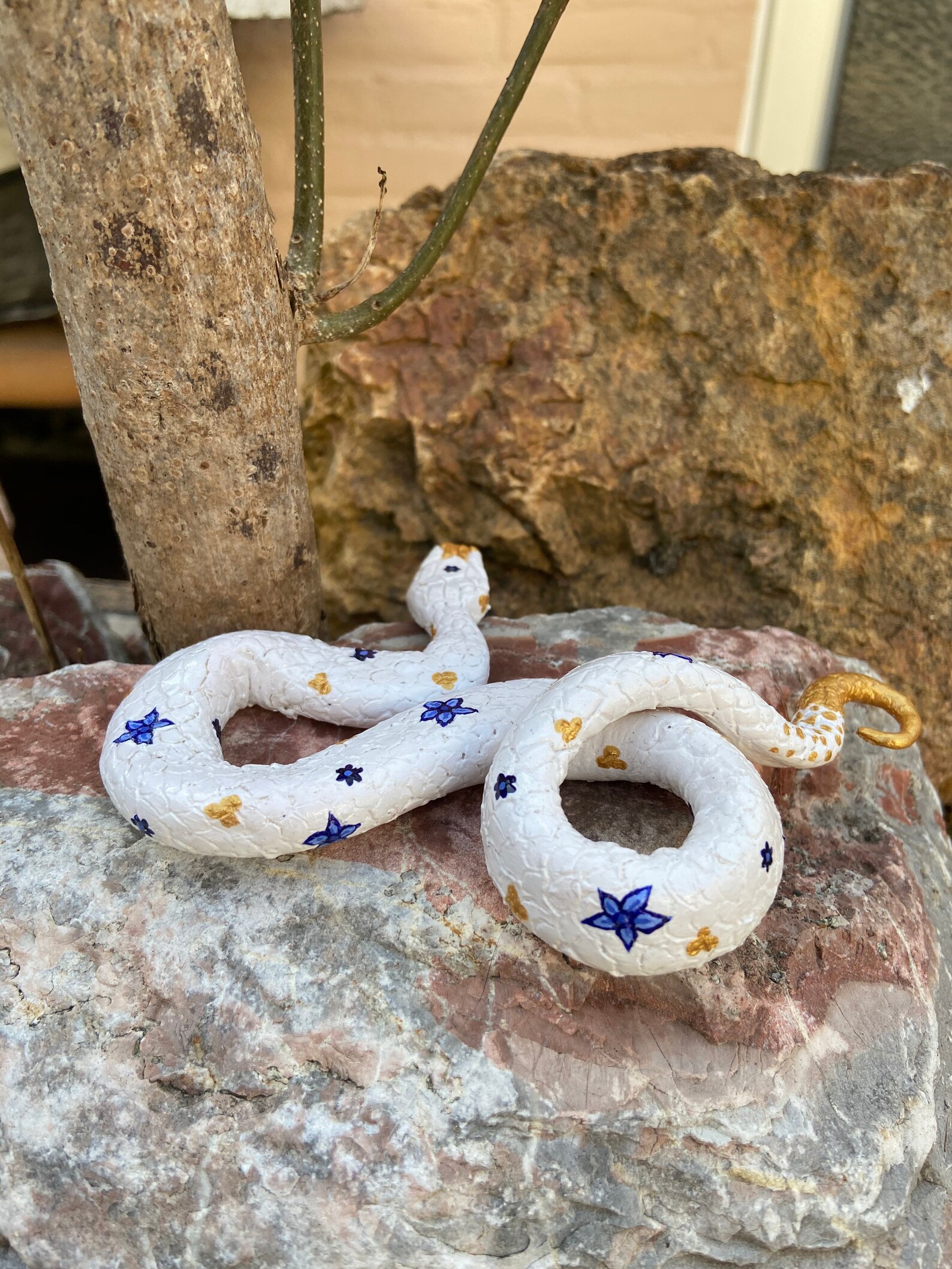 Ceramic Snake Hand Clayed and Painted | Etsy