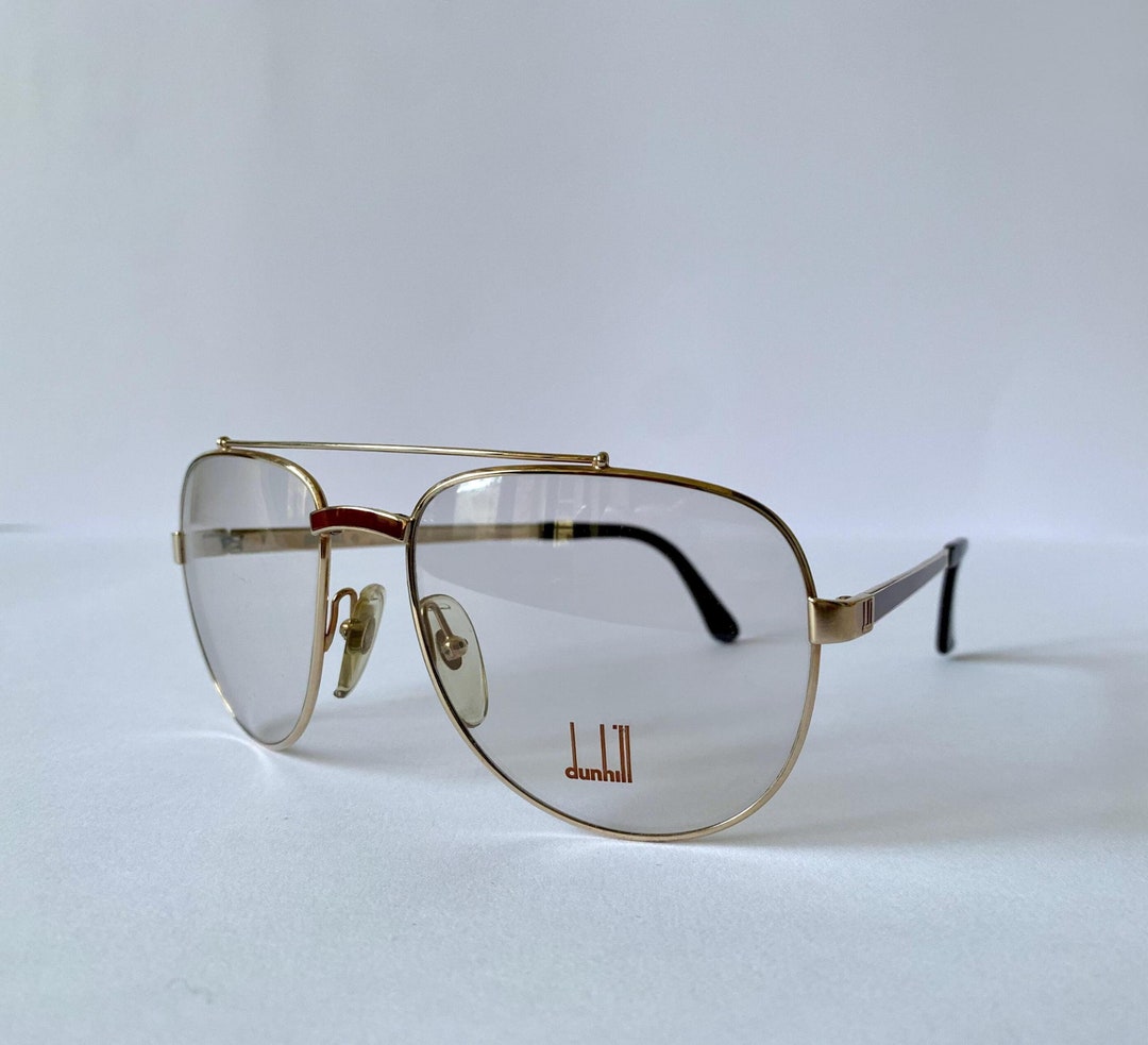 Dunhill 80s Vintage Glasses - Golden and Burgundy Frames - Etsy