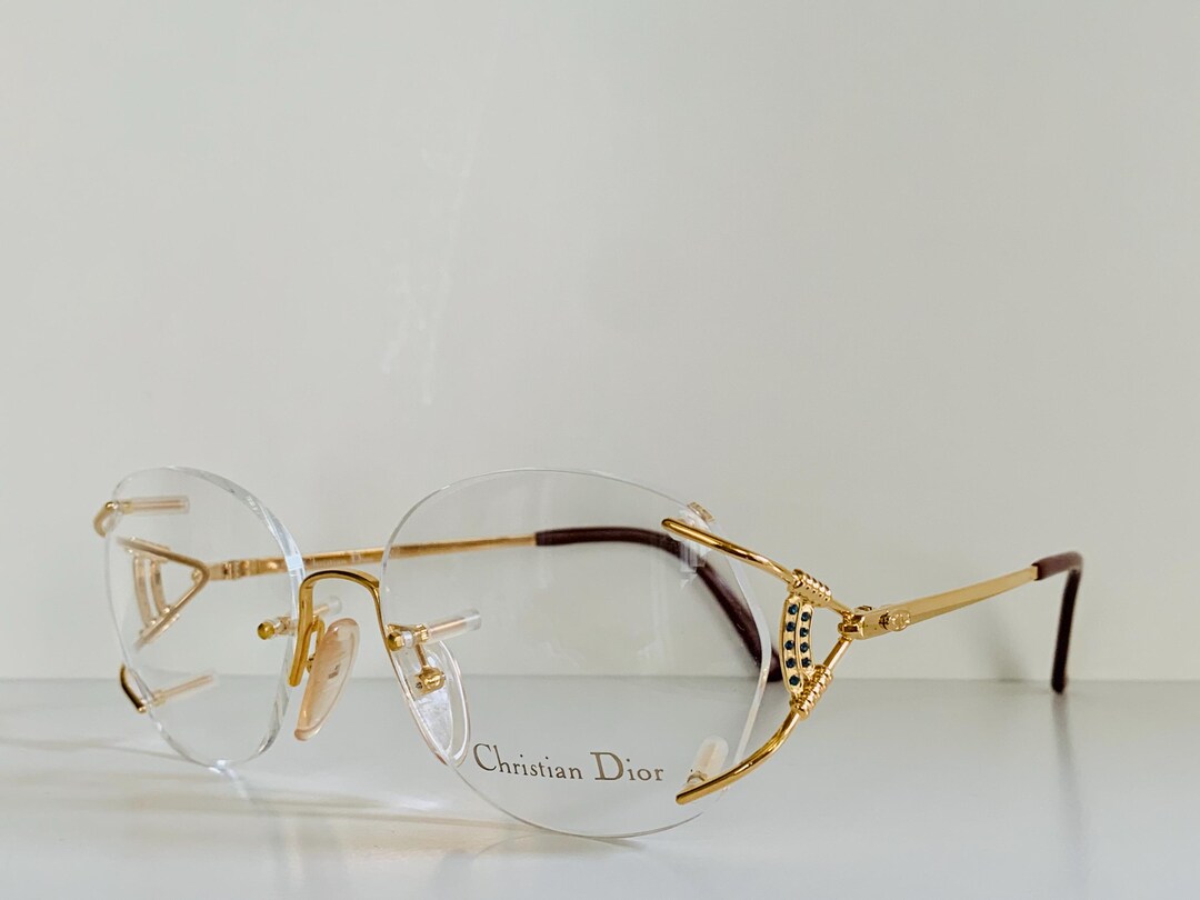 Christian Dior Vintage Glasses - 2591 Golden Rimless Frame - Etsy
