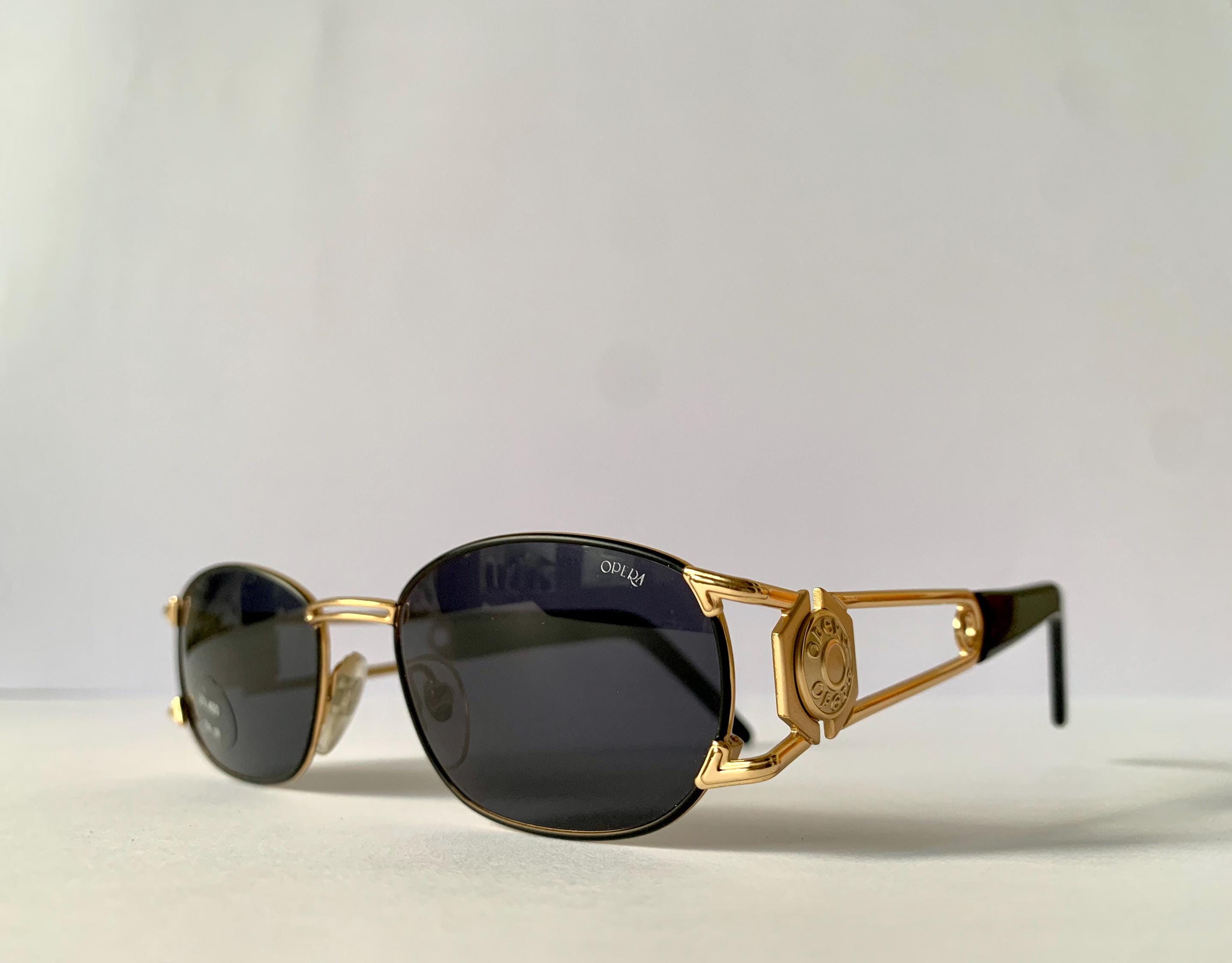 Opera 90s Vintage Sunglasses - Metal Golden Frames - Etsy