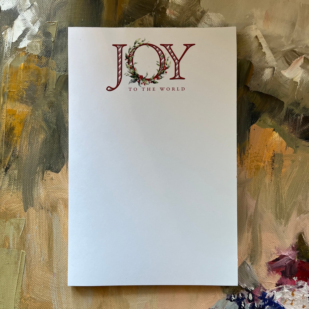 Christmas Note Pad, JOY to the World Note Pad, Christmas Writing Pad ...