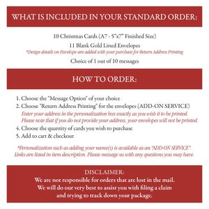 Christmas Card Boxed Set of 10 Holiday Card Personalized Christmas ...