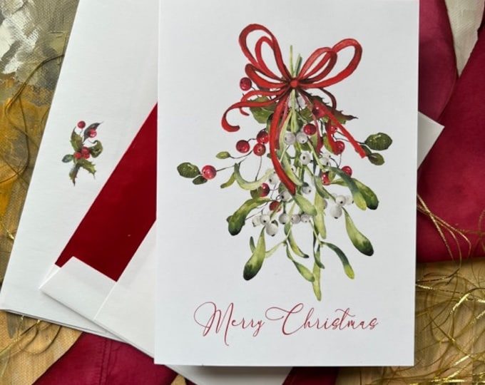 Christmas Card Boxed Set of 10 Holiday Card Vintage Inspired Christmas ...