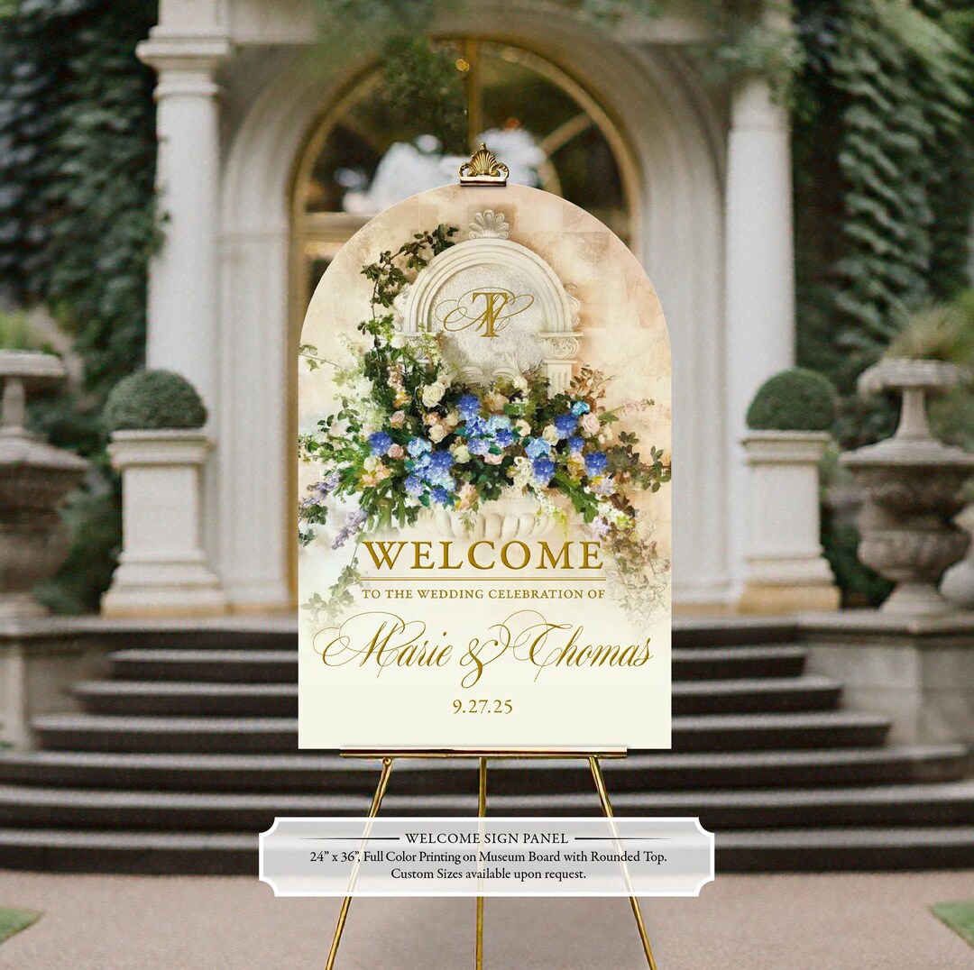 Wedding Welcome Sign Personalized Wedding Entrance Sign With Names ...