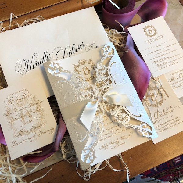 Elegant Wedding Invitations - Etsy