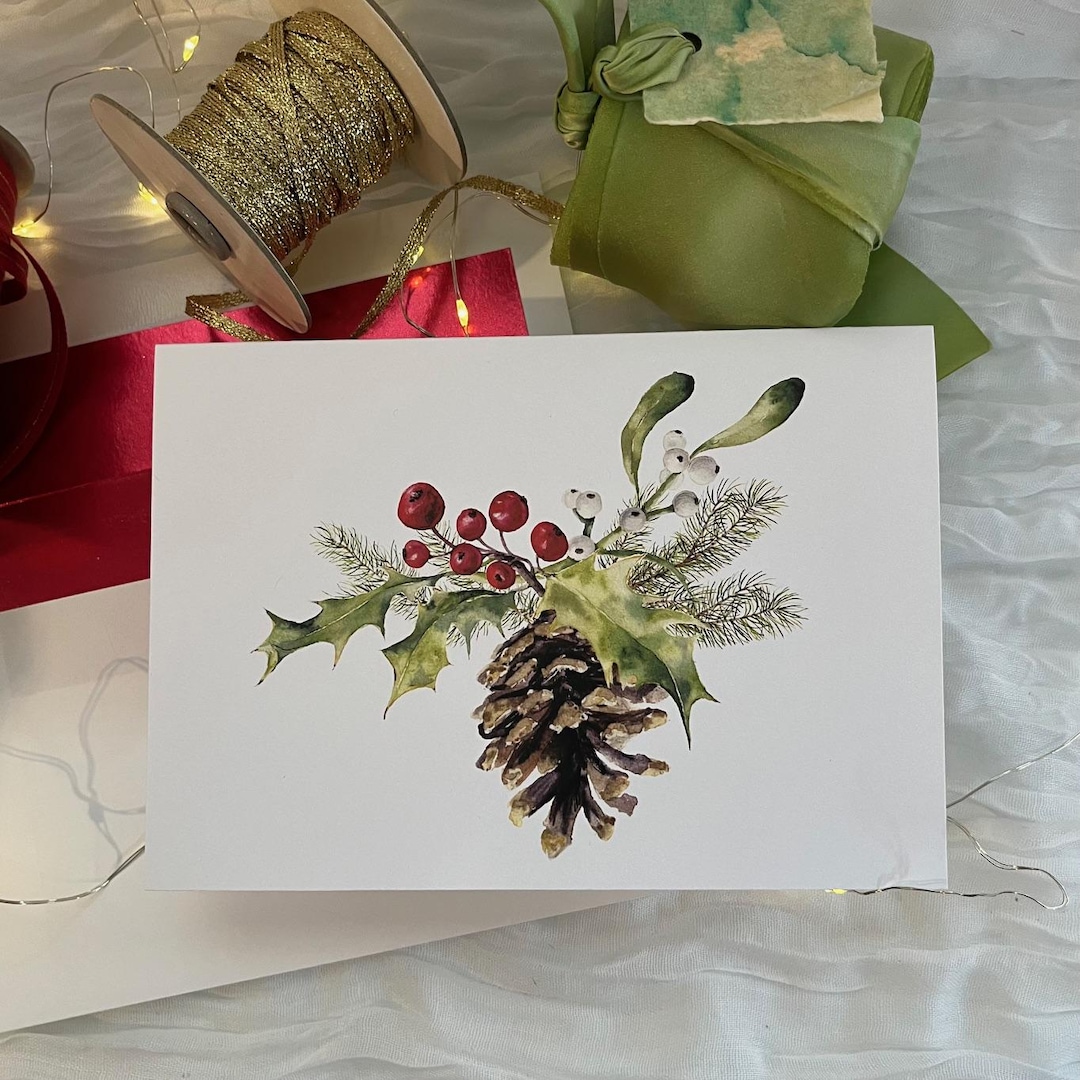 Christmas Card Boxed Set of 10 Holiday Card Vintage Inspired Christmas ...