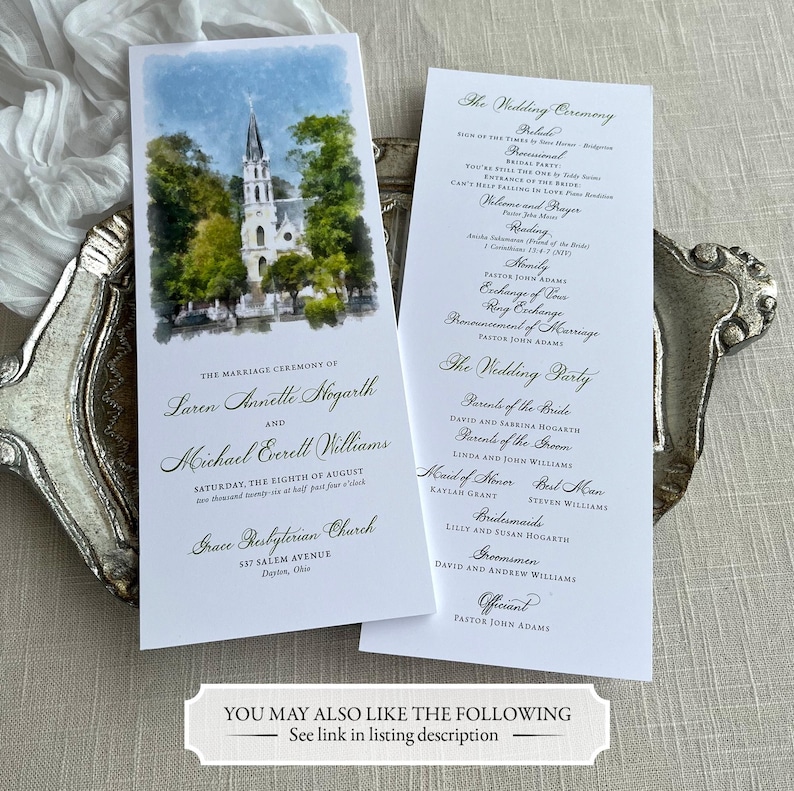 Personalized Wedding Program With Monogram, Catholic Multi-page ...