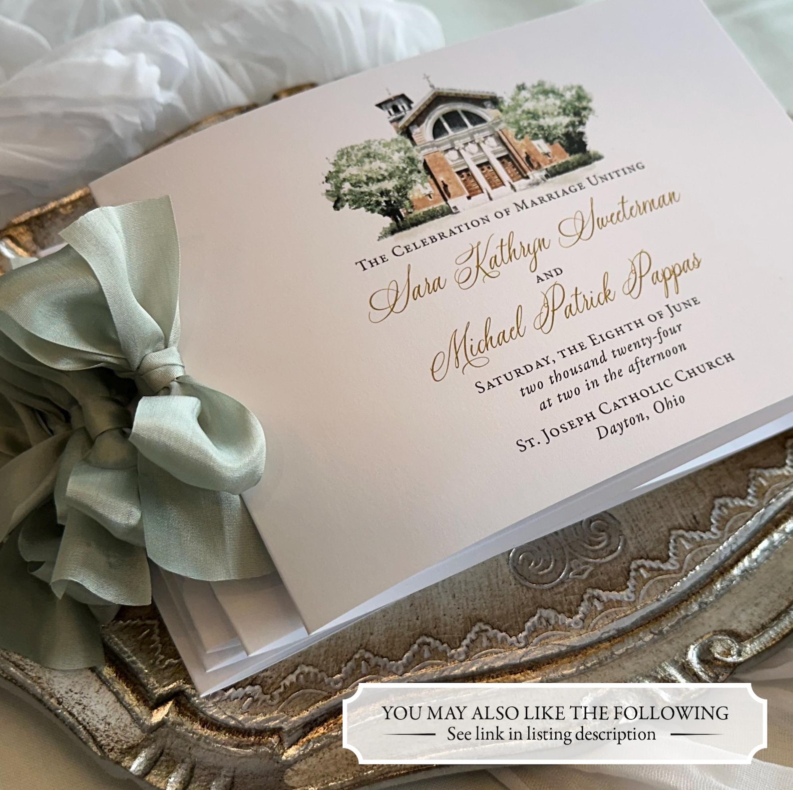 Personalized Wedding Program With Monogram, Catholic Multi-page ...