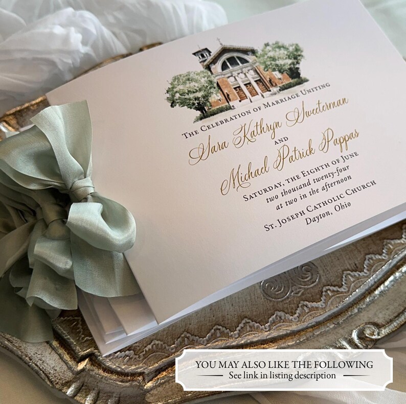 Personalized Wedding Program With Monogram, Catholic Multi-page ...