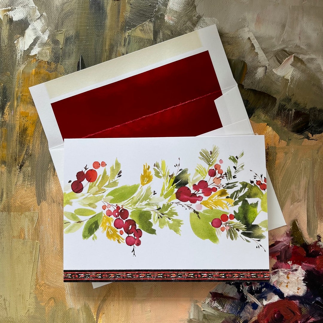 Christmas Card Boxed With Envelope Nordic Christmas Card Scandinavian Holiday Christmas Card ...