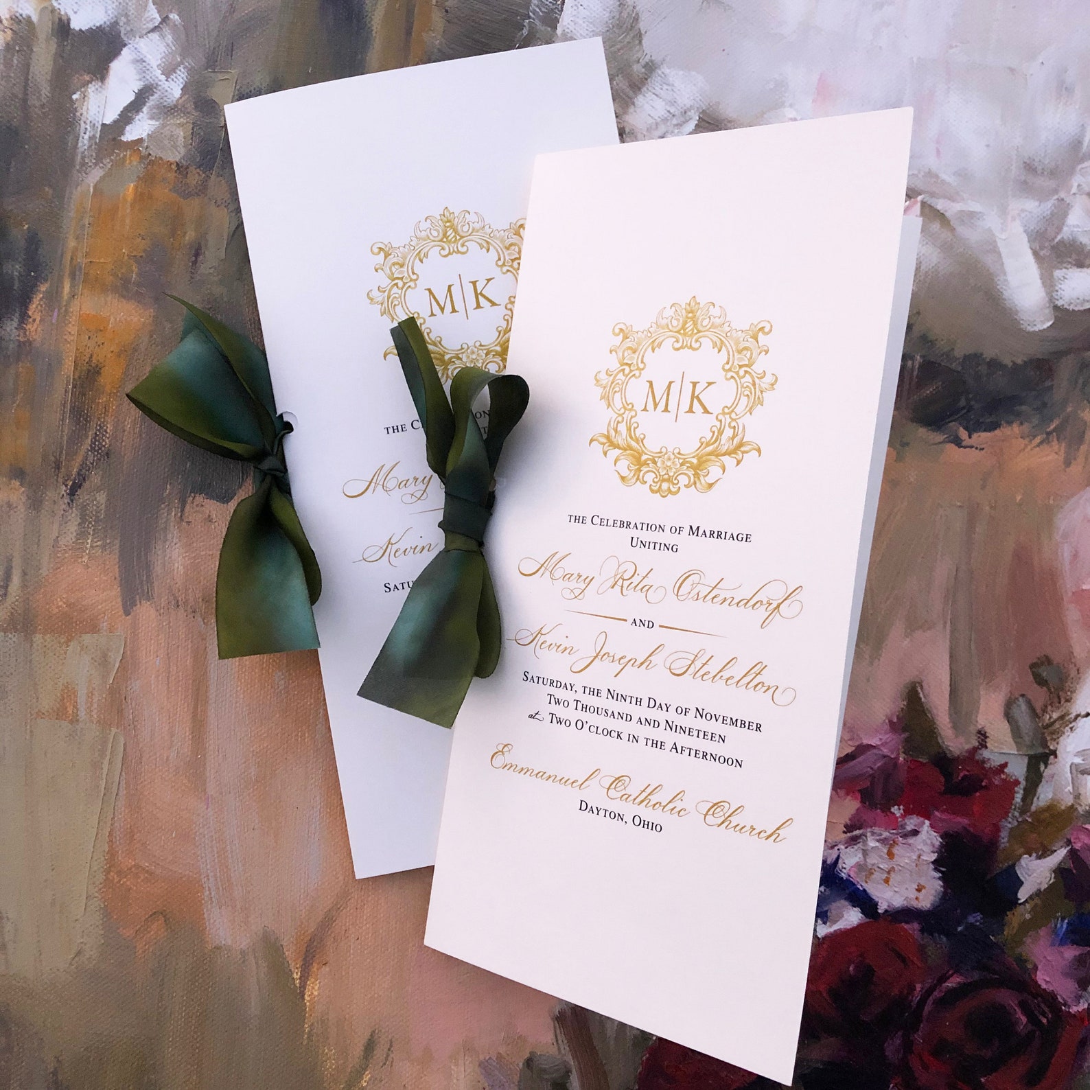 Personalized Wedding Program With Monogram Classic and - Etsy