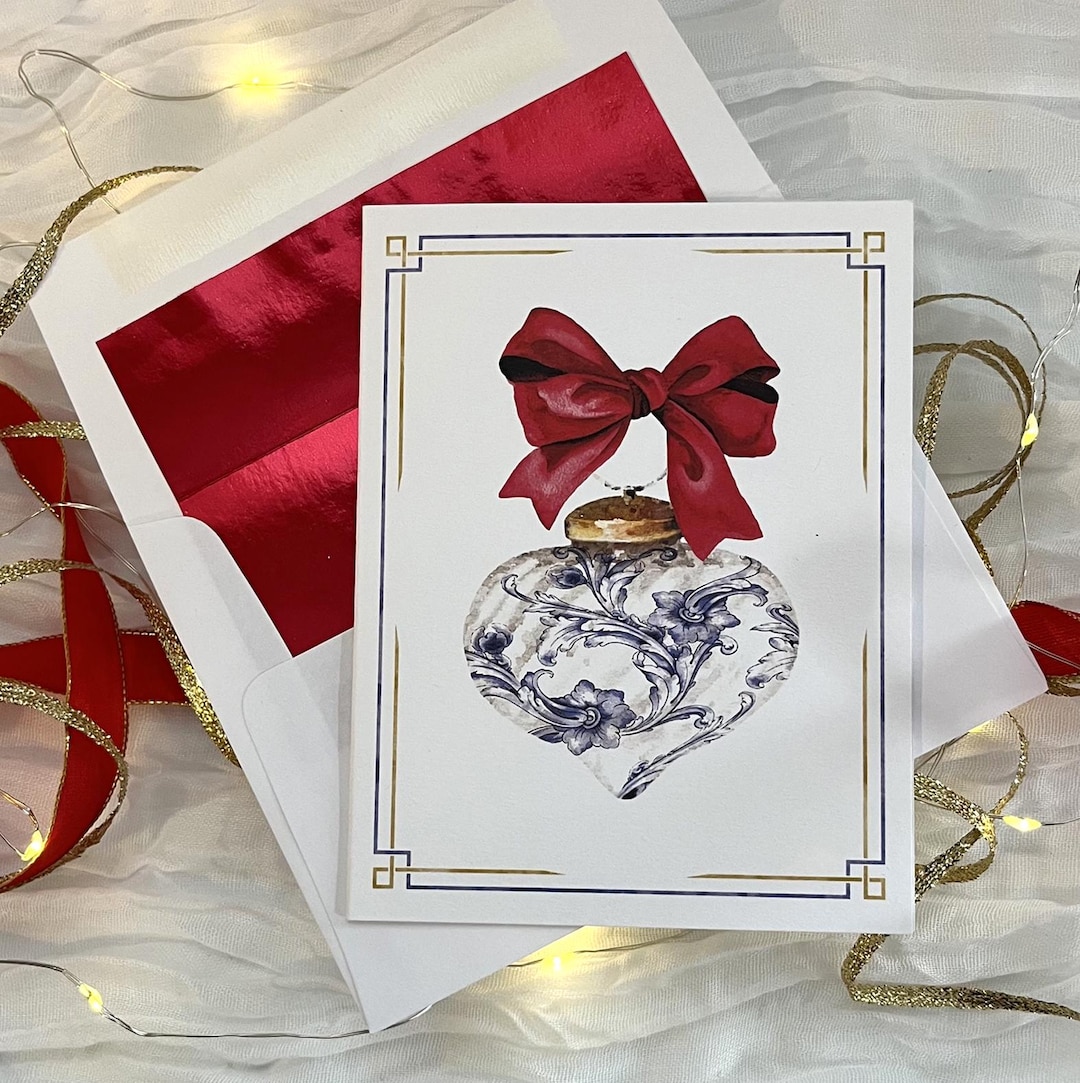 Set of 10 Christmas Card Boxed Holiday Card Vintage Inspired Christmas ...