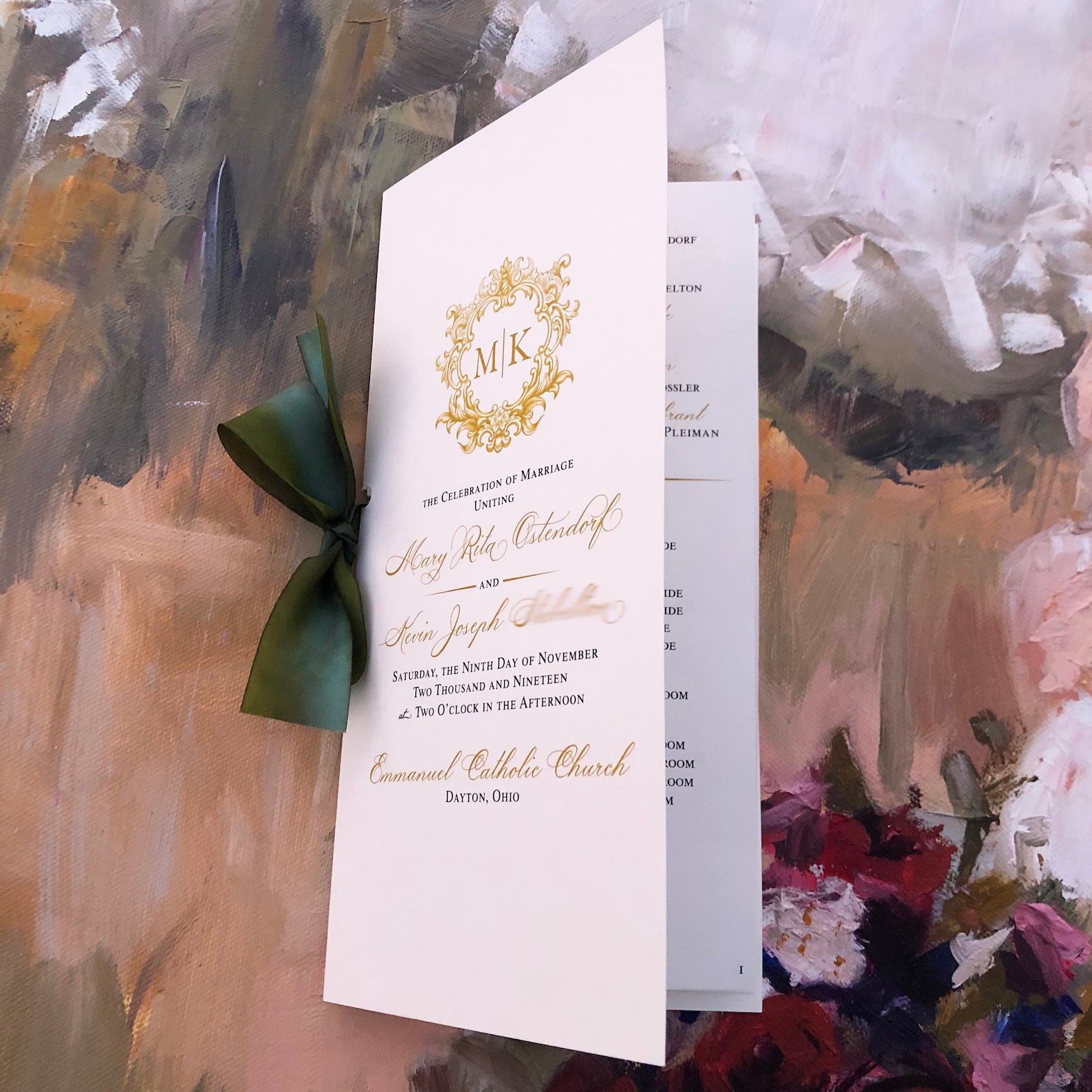 Personalized Wedding Program With Monogram, Catholic Multi-page ...