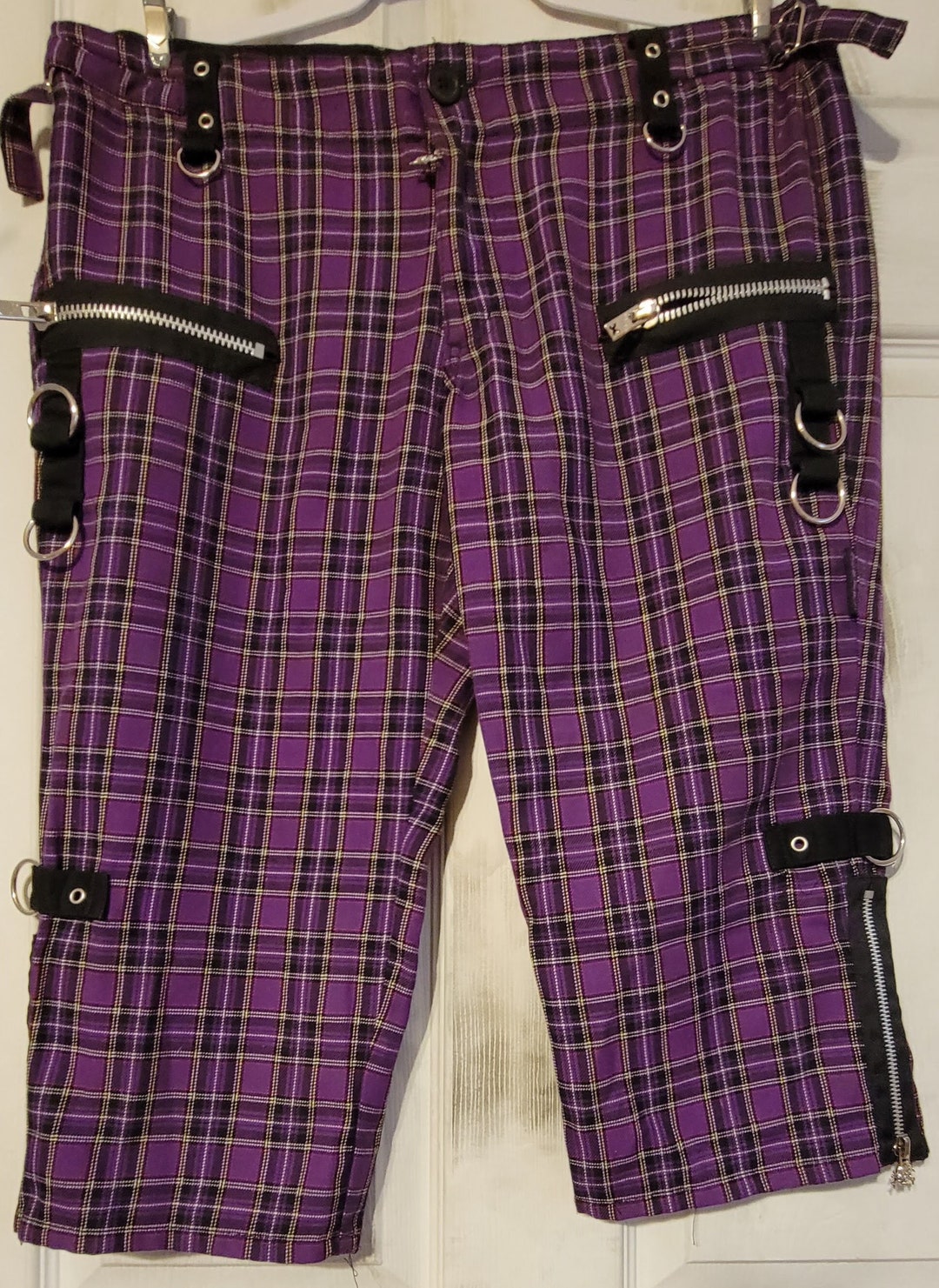 Vintage 90s TRIPP NYC Purple Plaid Punk Capri. - Etsy