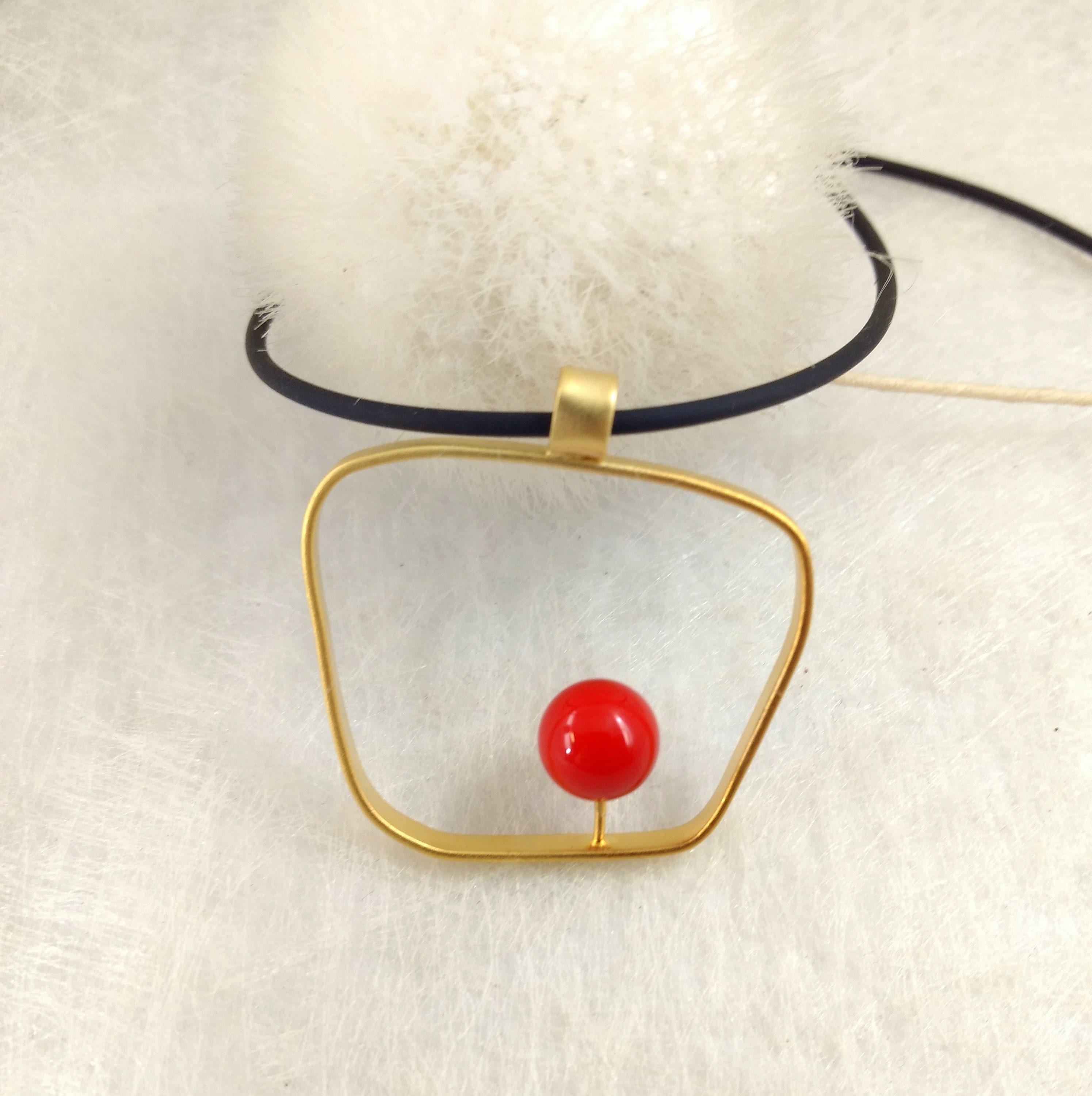 PoP Colgantes en plata chapado oro 18 kilates con cuenta de | Etsy
