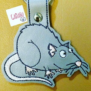 Cute Rat Key Fob Snap Tab Embroidery Design 4X4 Size. Animal Key Fob - Etsy