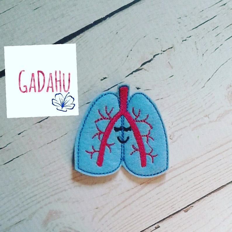 Cute Lungs Feltie. Embroidery Design 4x4 Hoop Instant - Etsy