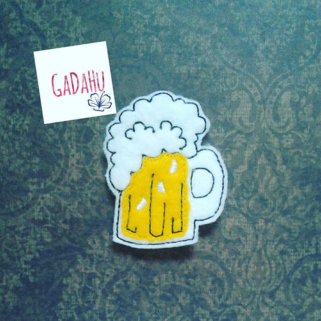 Cute Beer Mug Feltie. Embroidery Design 4x4 Hoop Instant Download ...
