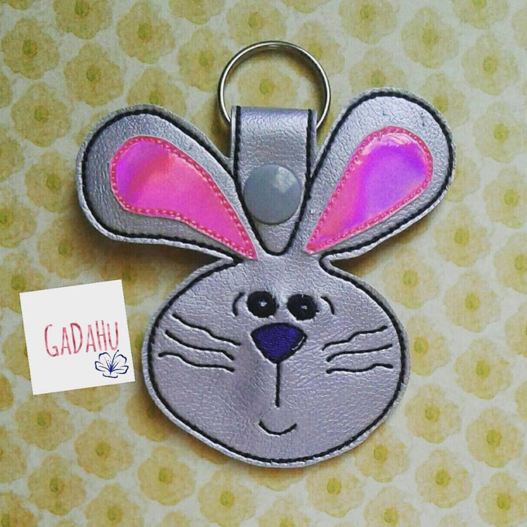 Lop Eared Rabbit/bunny Key Snap Tab Embroidery Design 4X4 Size Cute ...