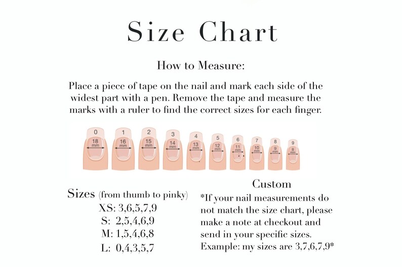 Nail Sizing Chart Template