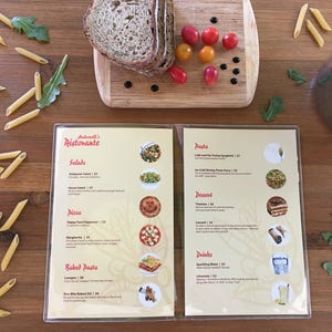 Three Toy Restaurant Menus for Kids Kitchen Pretend Play - Toddler ...