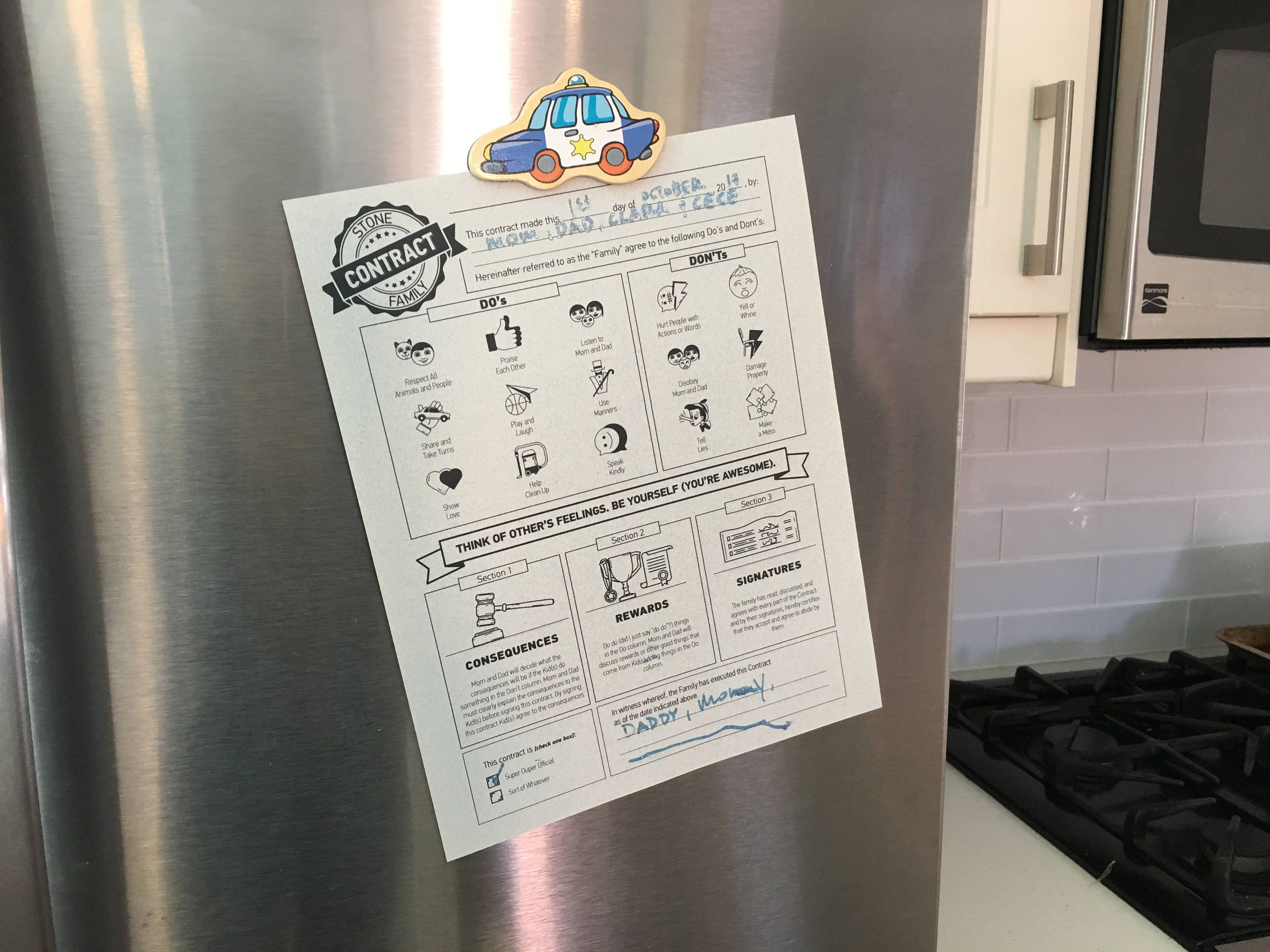 Customizable & Printable Family Contract, Family Agreement, House Rules ...