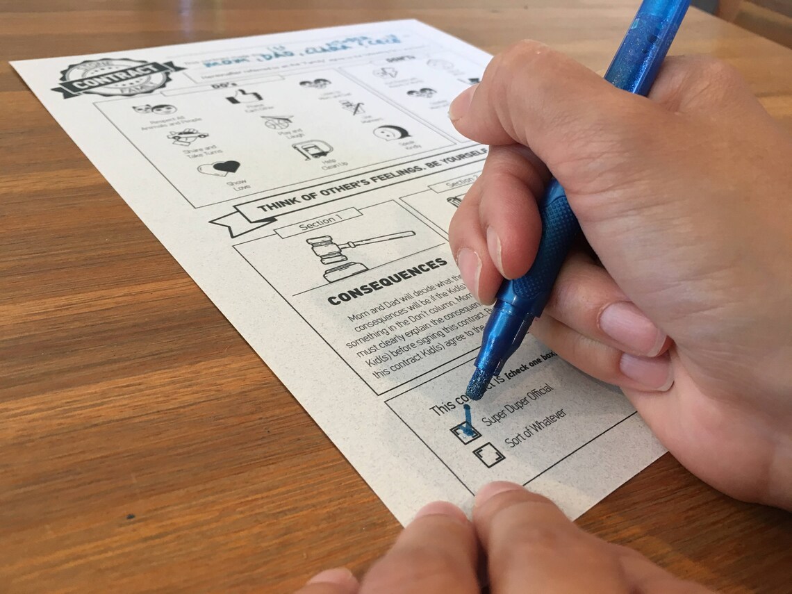 Customizable & Printable Family Contract, Family Agreement, House Rules ...