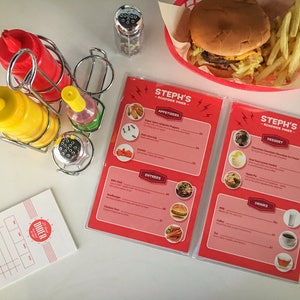 Three Toy Restaurant Menus for Kids Kitchen Pretend Play - Toddler ...