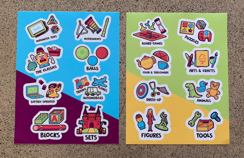 Toy Organization Labels - Vinyl Stickers for Toy Organizing - Playroom ...