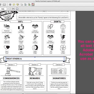 Customizable & Printable Family Contract, Family Agreement, House Rules ...